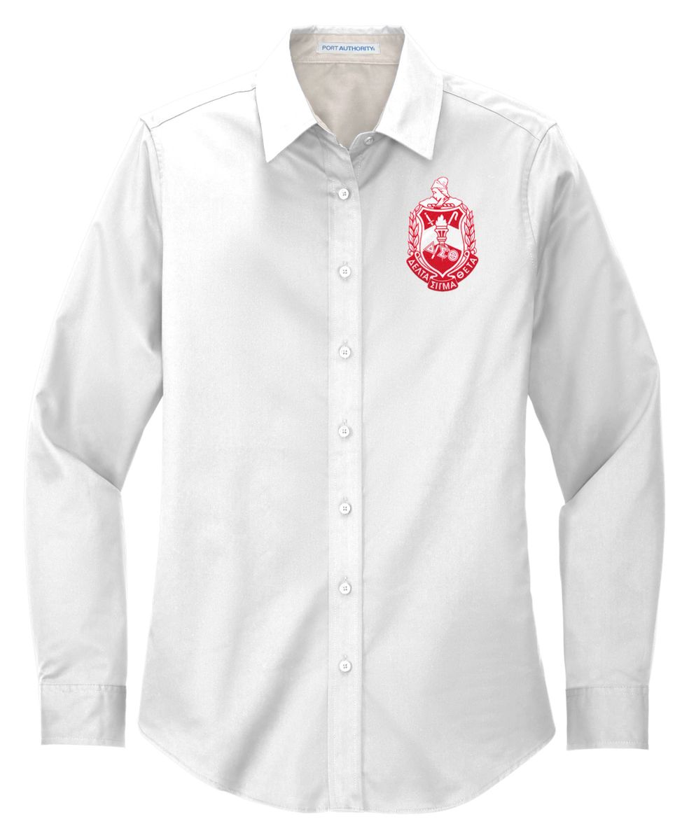 DST White Shield Button Down